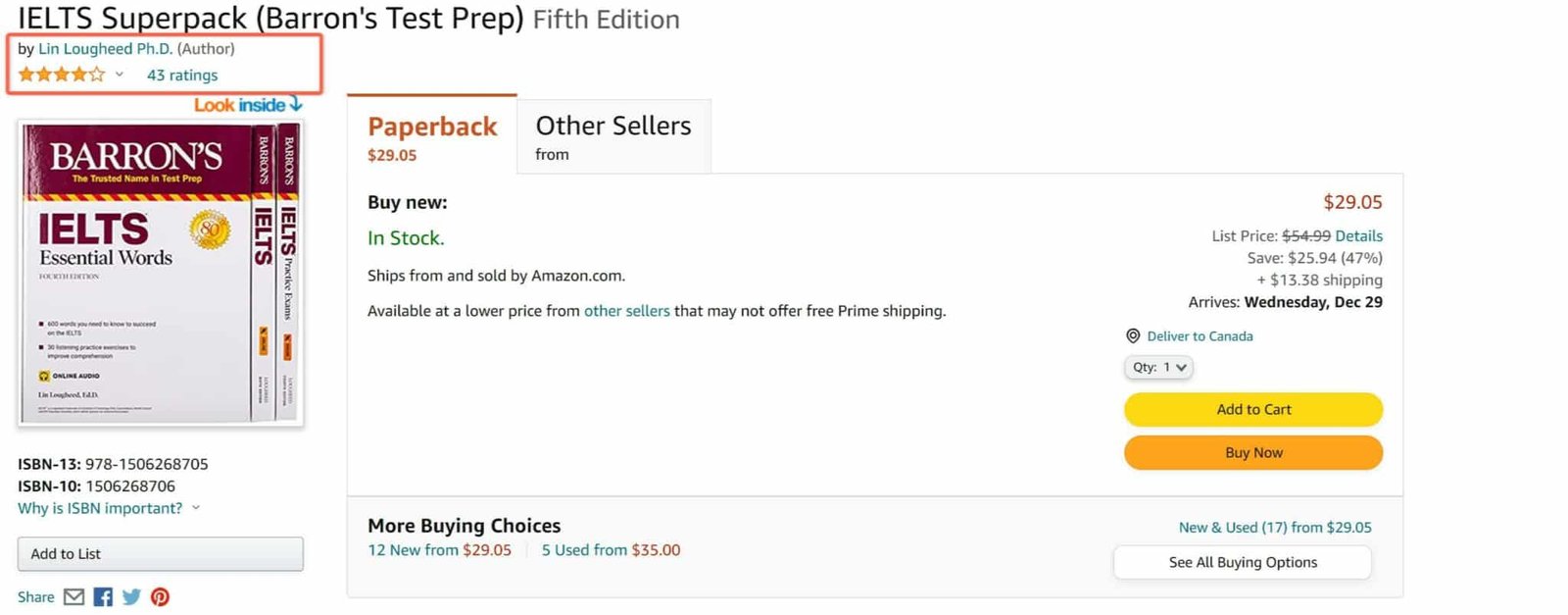 IELTS Preparation Book : Review Of "IELTS Superpack (Barron's Test Prep)"