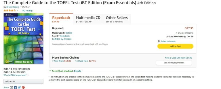 TOEFL Preparation Book: Review Of "The Complete Guide To The TOEFL Test ...