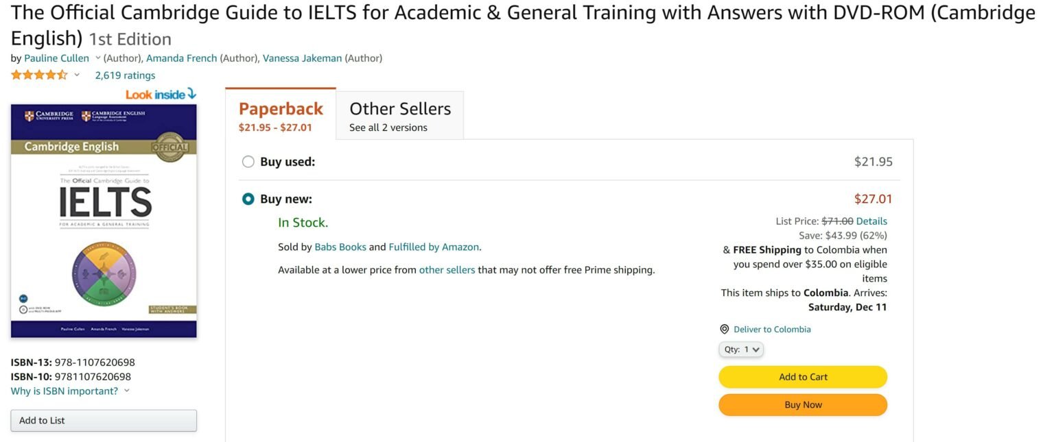 IELTS Preparation Book : Review Of "The Official Cambridge Guide To IELTS"